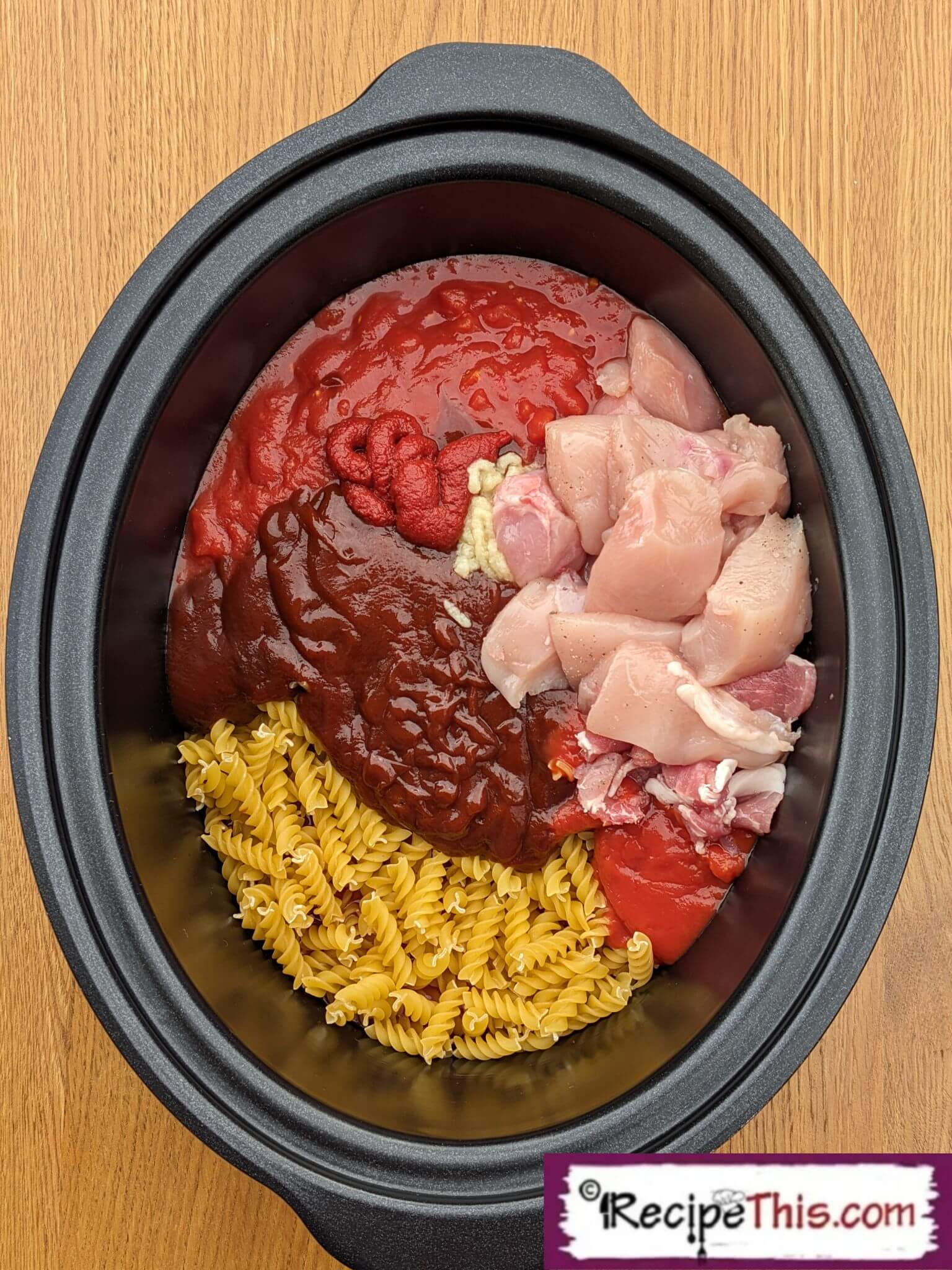 Slow Cooker Hunters Chicken Pasta Bake | Recipe This