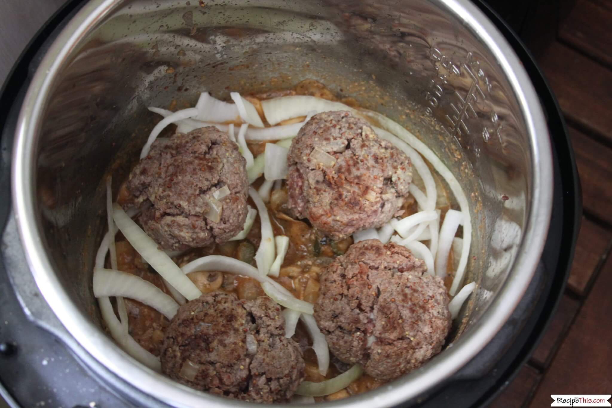 Pressure Cooker Salisbury Steak With Creamy Mushroom Gravy