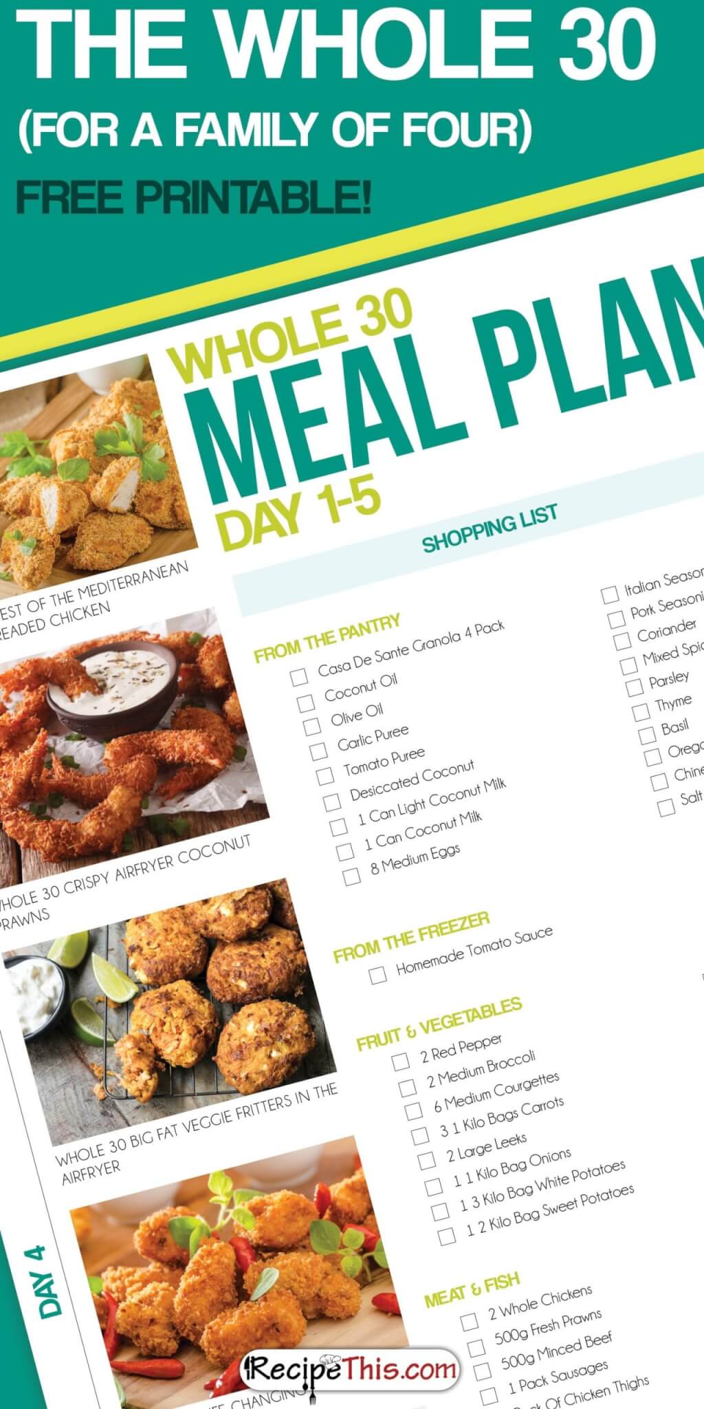 Whole 30 Meal Plan PDF | Recipe This
