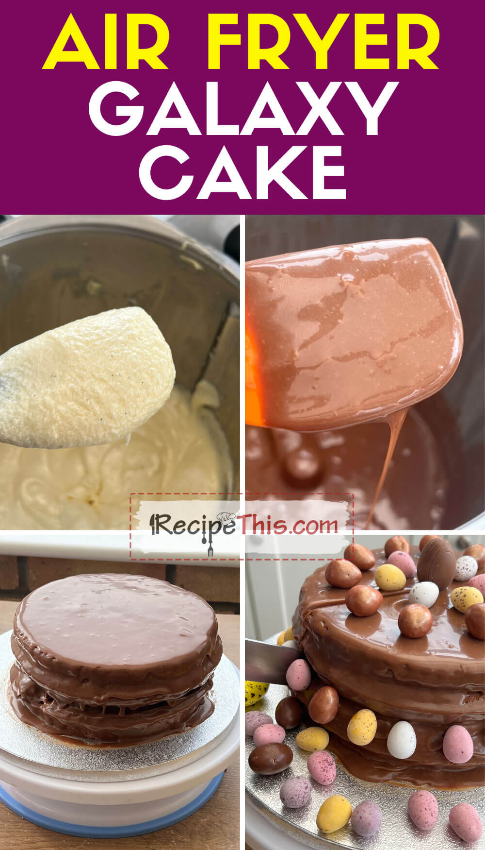 Air Fryer Galaxy Chocolate Cake | Recipe This
