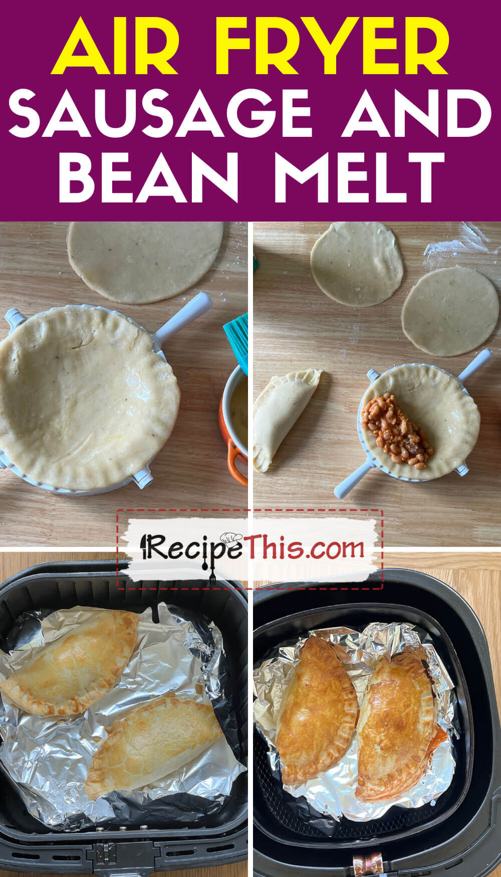 Air Fryer Sausage Bean And Cheese Melt | Recipe This