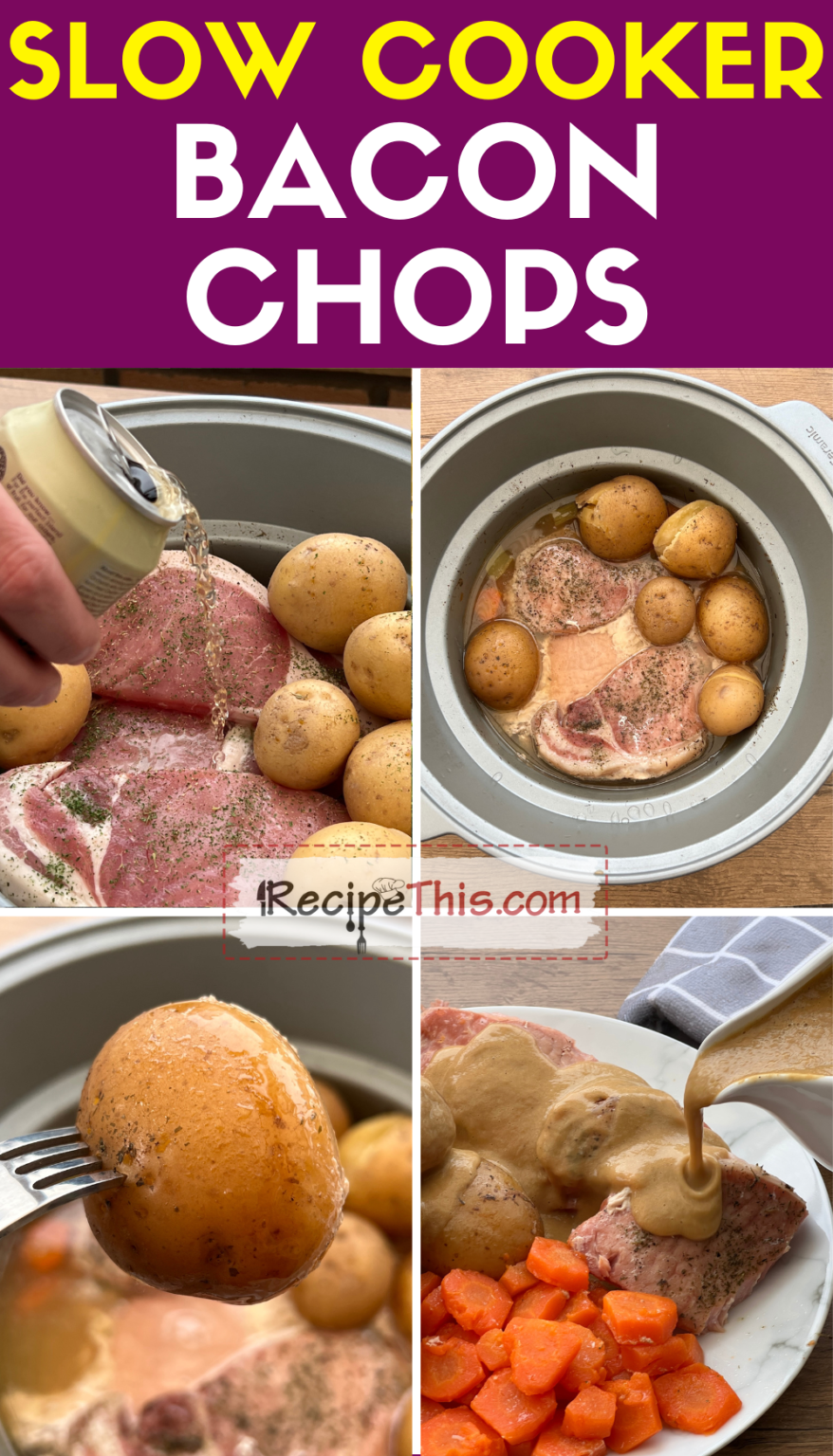 Slow Cooker Bacon Chops | Recipe This