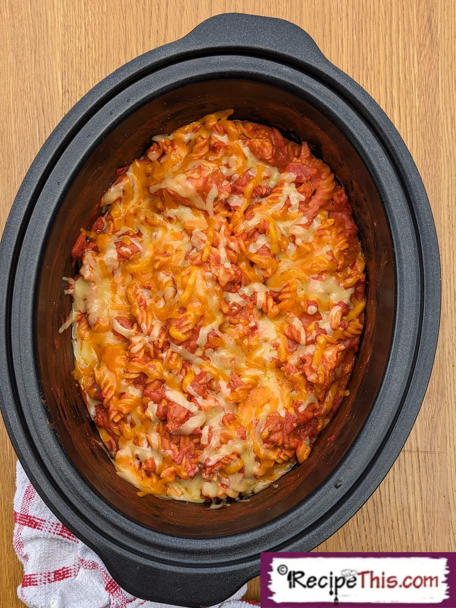 Slow Cooker Hunters Chicken Pasta Bake | Recipe This