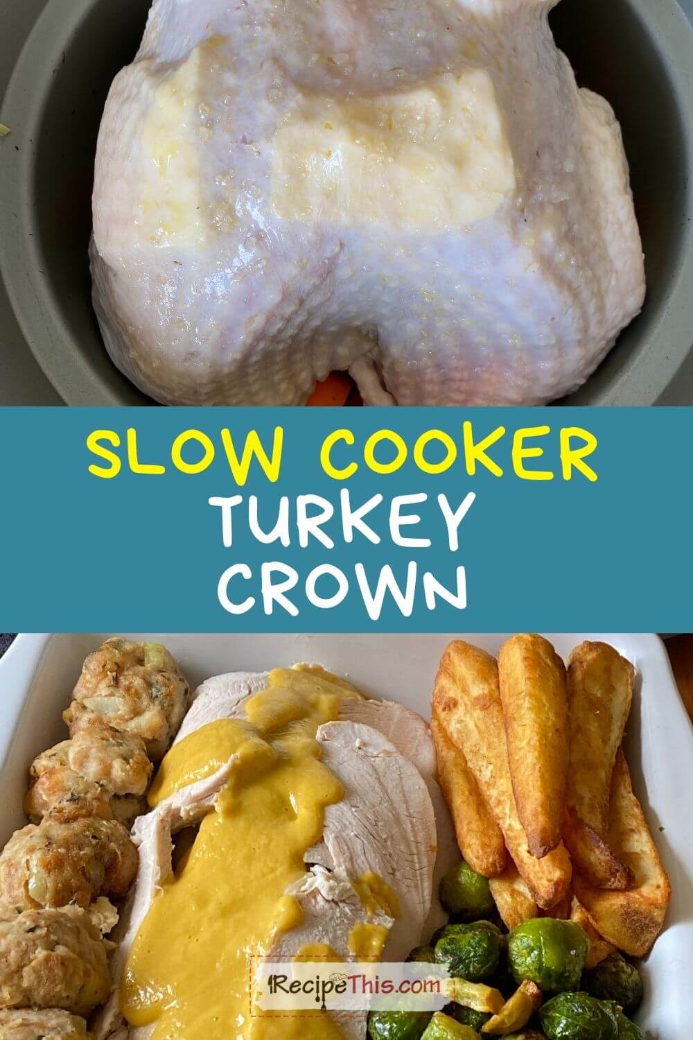 Slow Cooker Turkey Crown Christmas Dinner | Recipe This